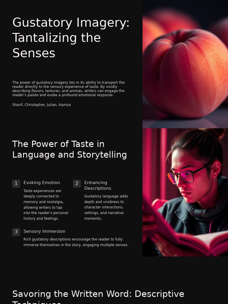 Gustatory Imagery Tantalizing The Senses | PDF | Taste | Senses
