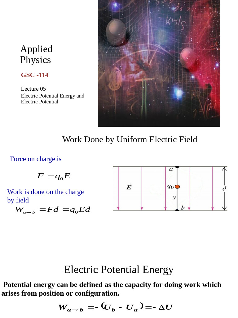 AP Lec 05 Electric Potential 30102023 123323pm | PDF | Flux | Electric ...