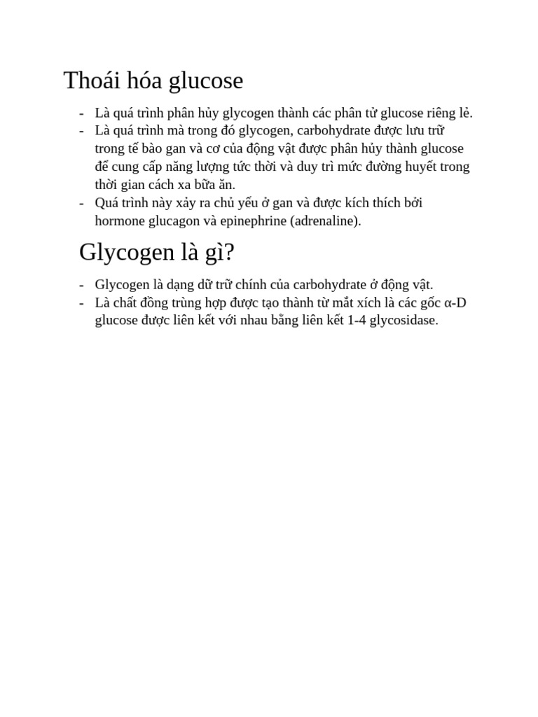 Thoái Hóa Glucose | PDF