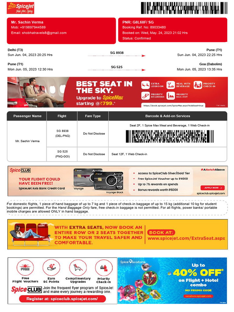 TICKET - Copy | PDF | Credit Card | Airport