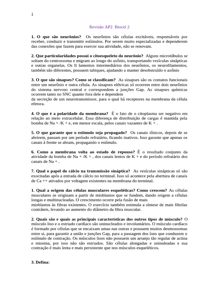 Revis- ¦ão AP2 bio CEl II | PDF | Apoptose | Músculo
