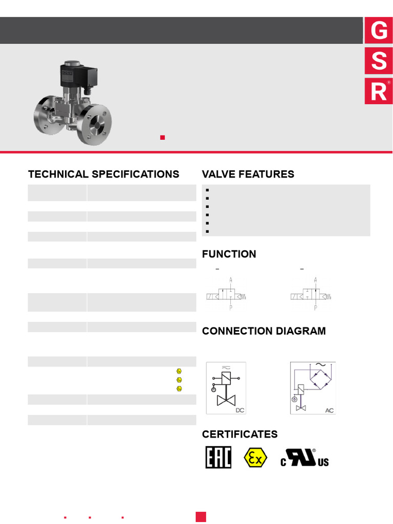Gsr 大口径高压直动式 | PDF | Valve | Inductor