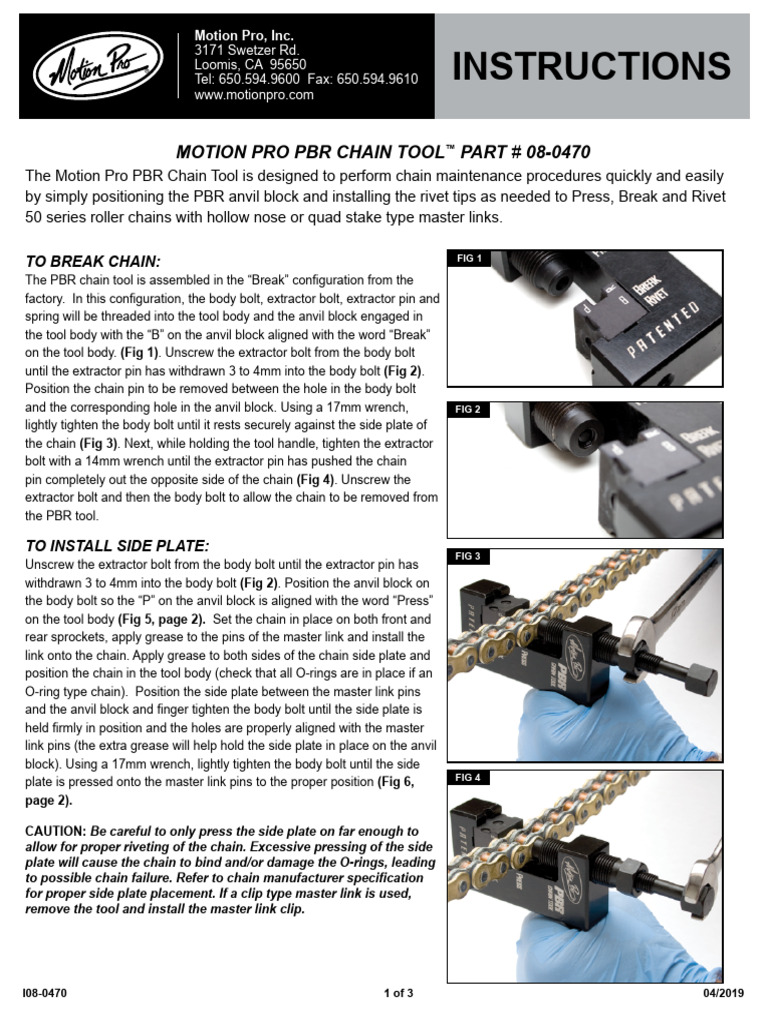08-0470 PBR Chain Tool | PDF | Rivet | Screw