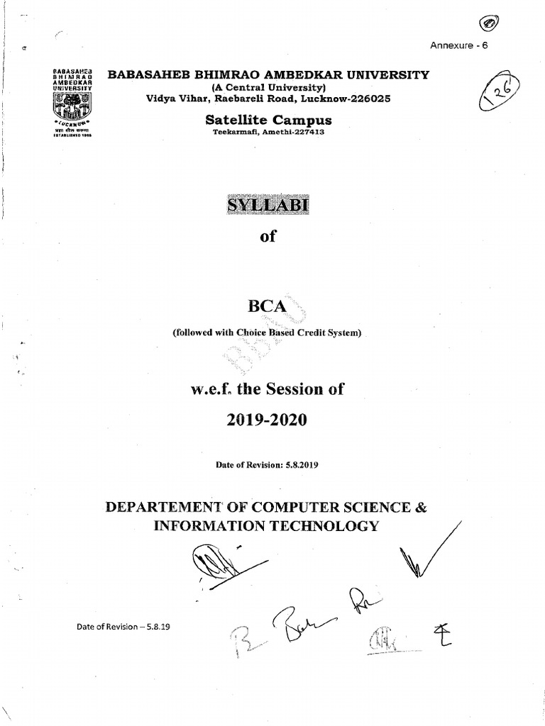 BCA Syllabus 19-20 | PDF