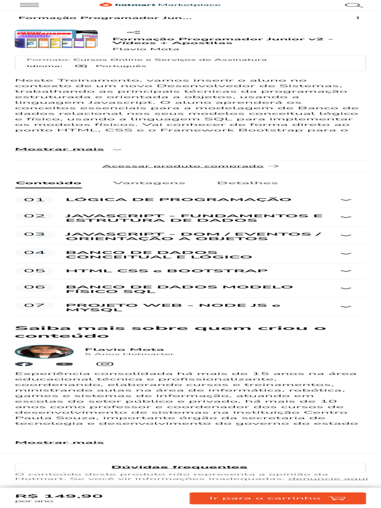 Formação Programador Junior v2 - Vídeos + Apostilas - Flavio Mota ...