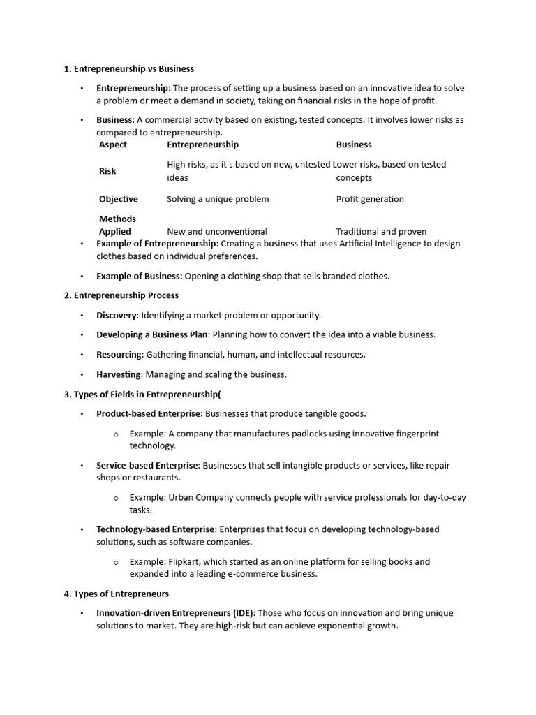 Entrepreneurship Notes Updated | PDF | Entrepreneurship | Marketing