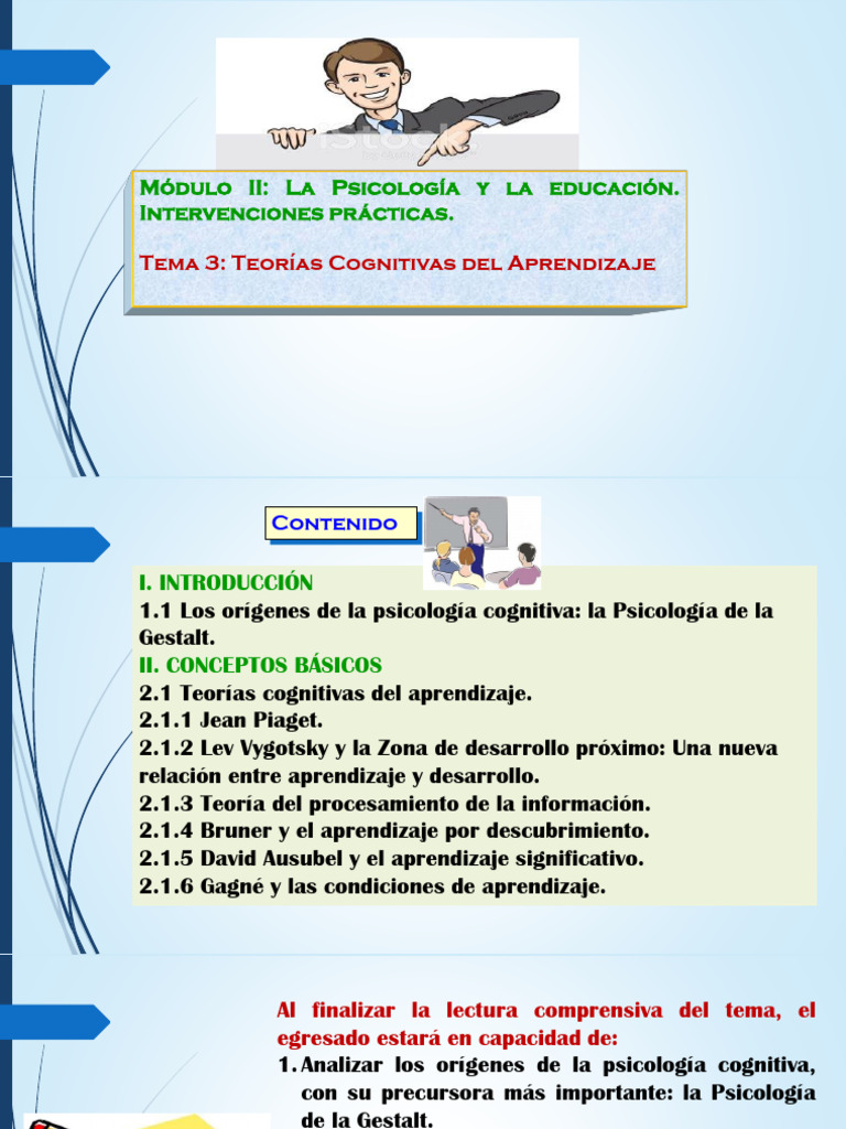 Guión 1 Tema Teorías Cognitivas Del Aprendizaje | PDF | Sicología | Esquema (psicología)