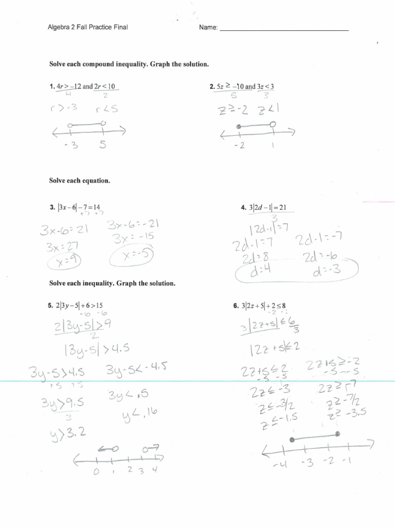 Fall Final Review Solutions | PDF