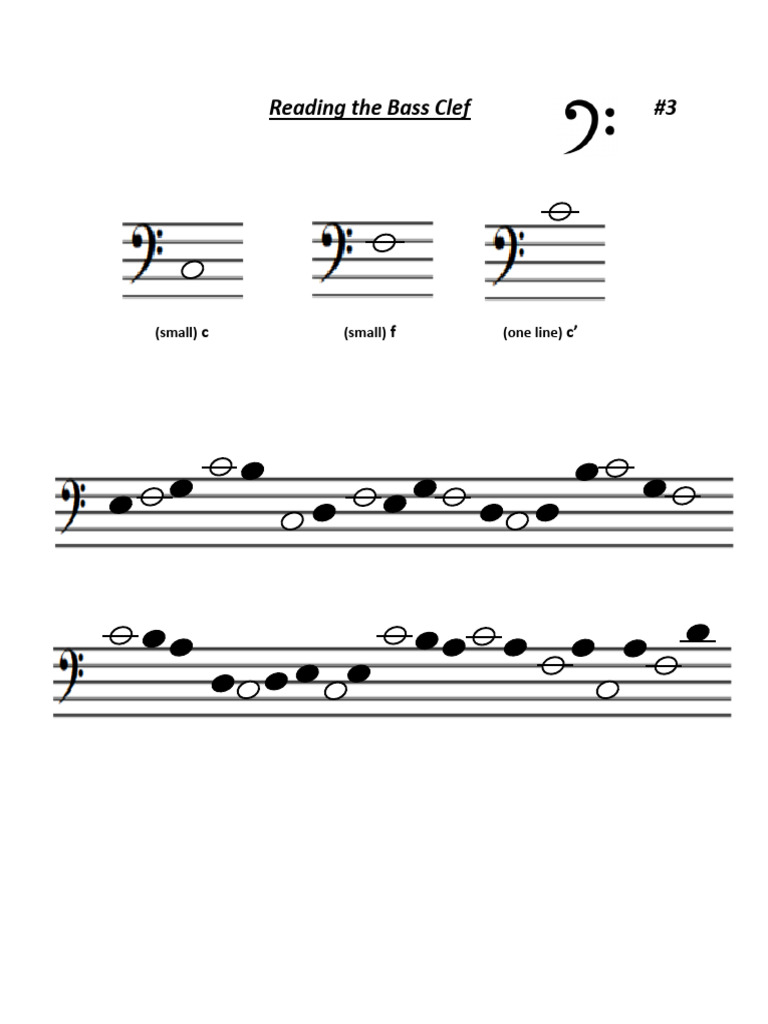 Understanding the Bass Clef Notes | PDF