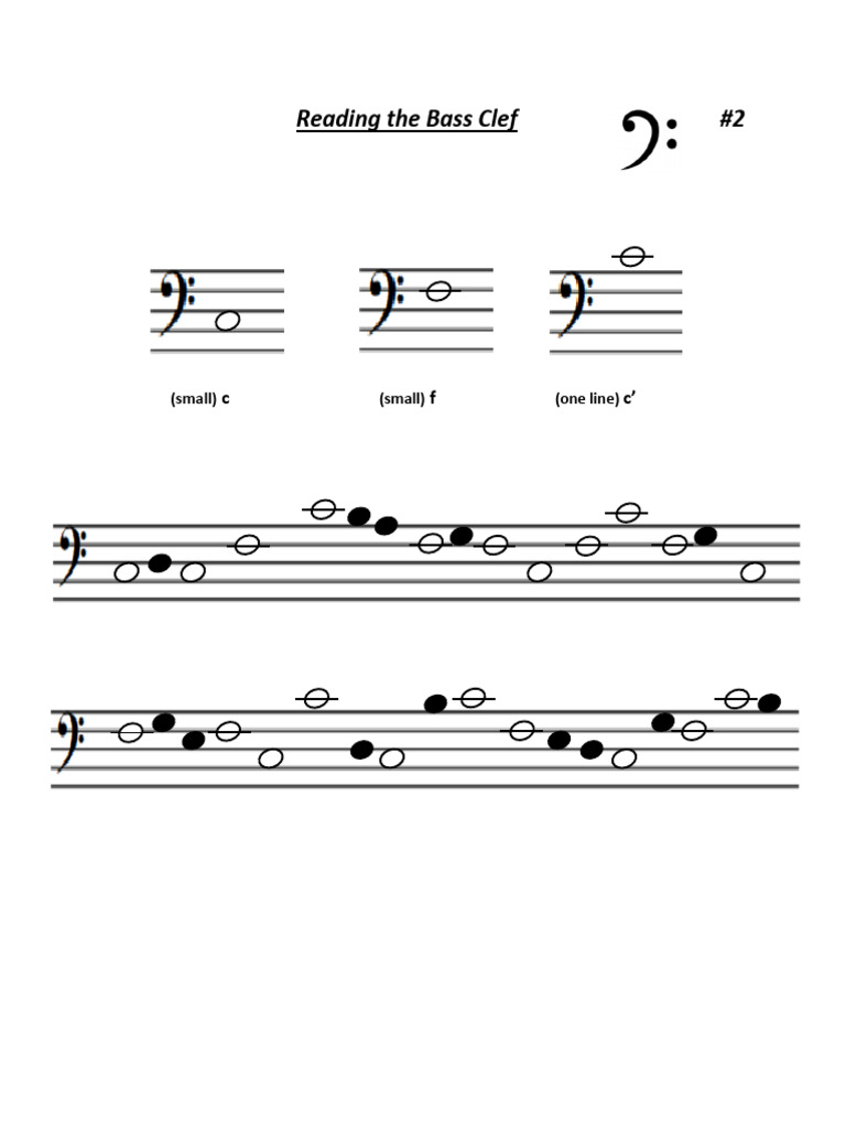 Reading the Bass Clef #2 | PDF