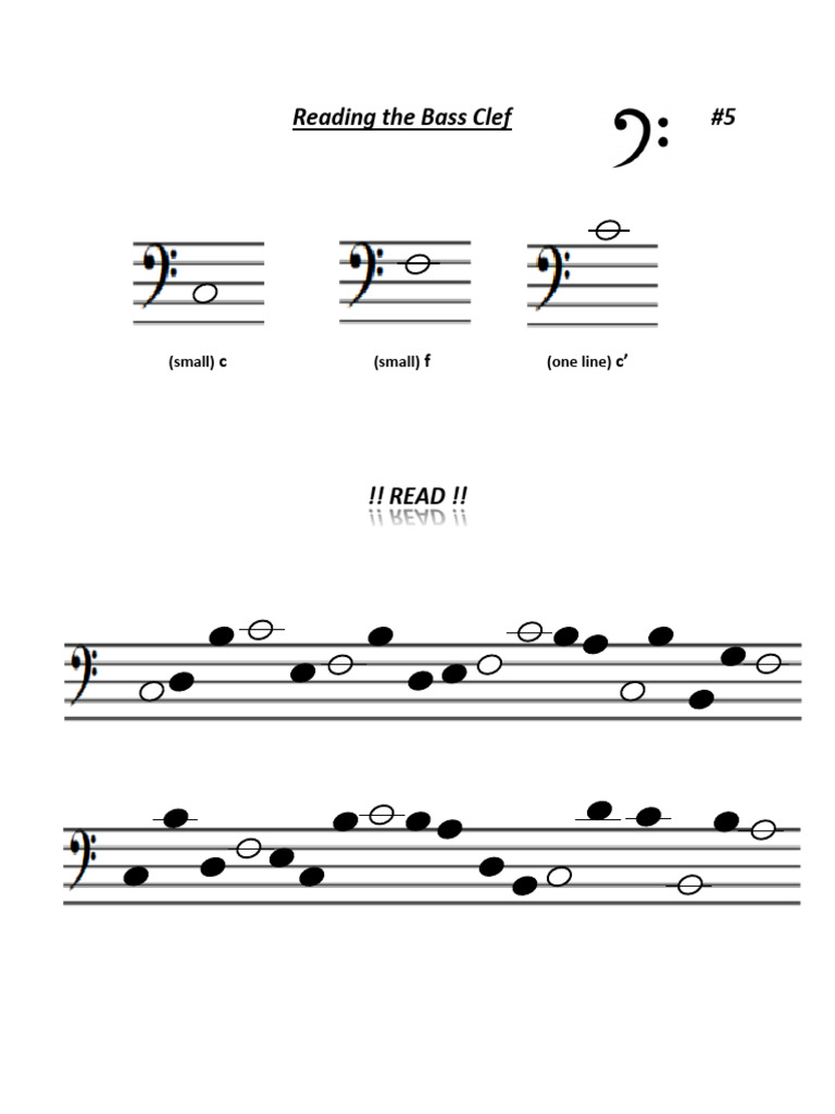 Reading The Bass Clef #5 | PDF