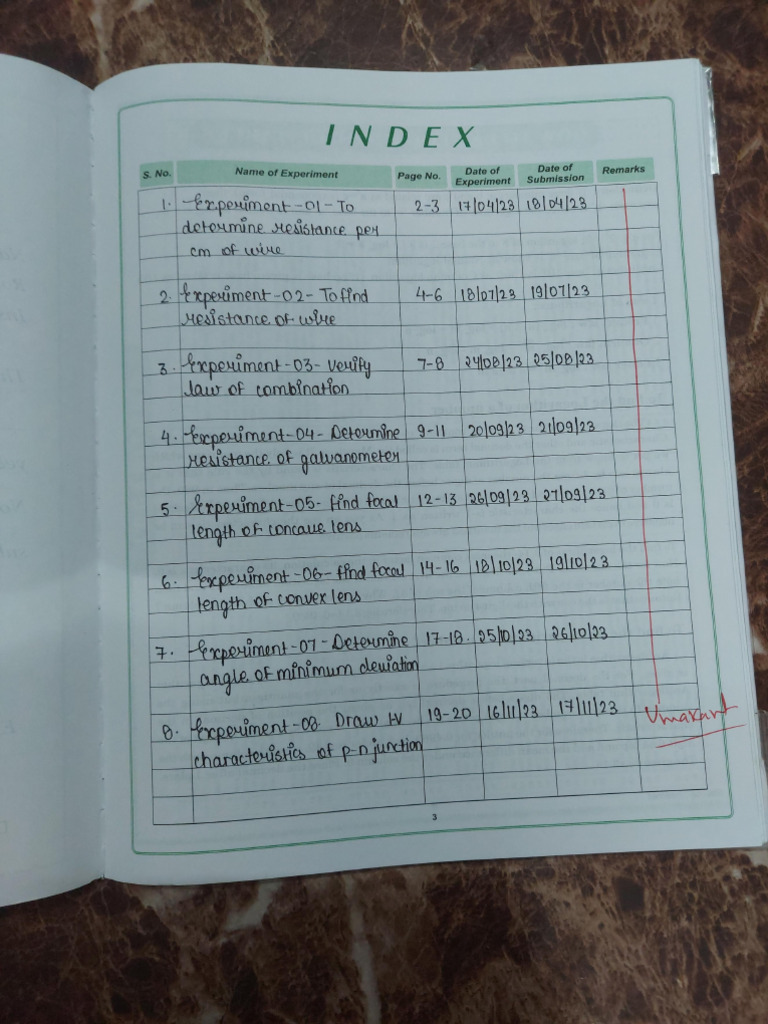 Physics Experiment File | PDF