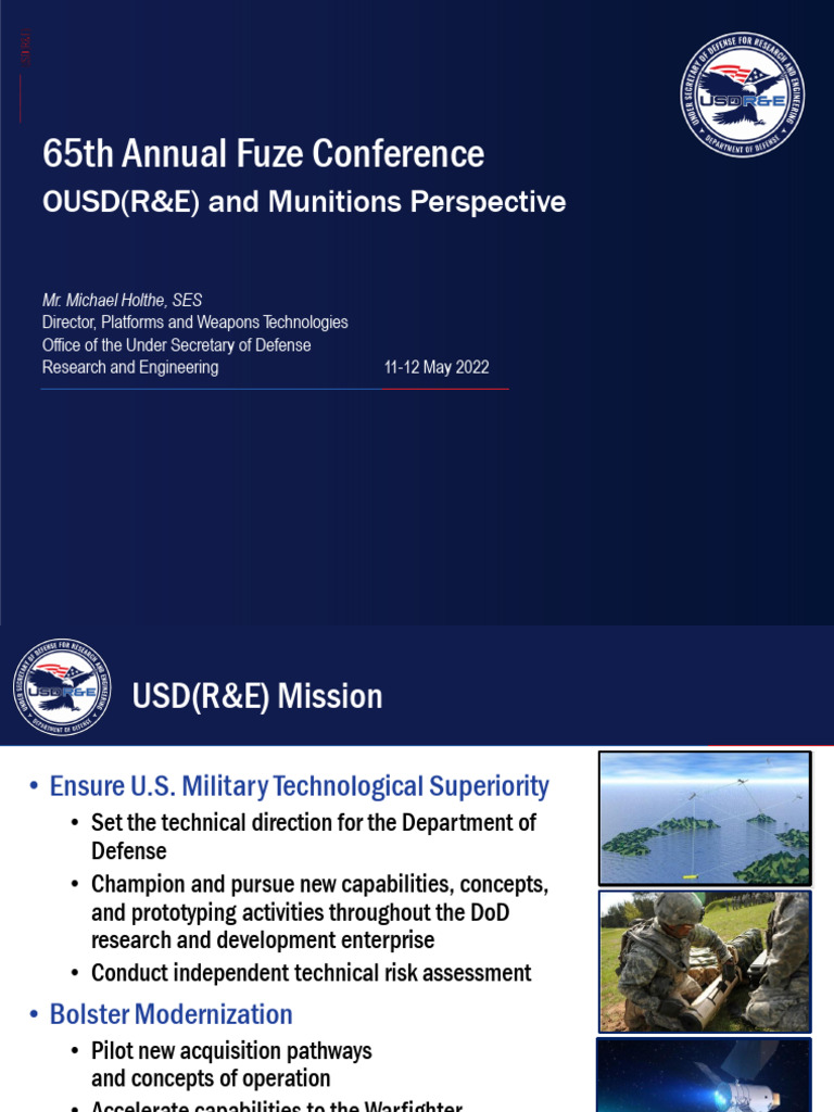 NDIA 65th Holthe - Keynote | PDF | Fuze | Ammunition