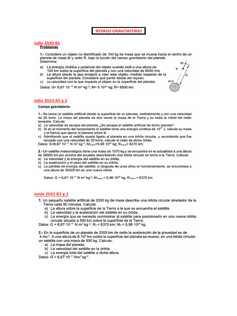 Repasando Gravitatorio | PDF