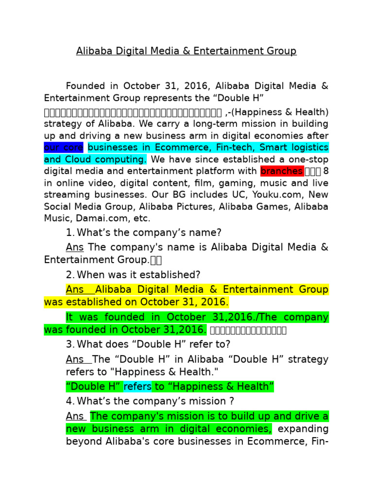 Alibaba Digital Media | PDF | Alibaba Group