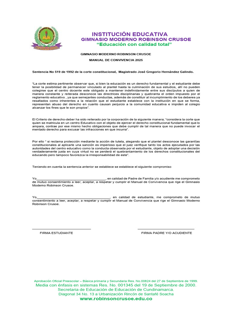 Anexo 1 Acta Manuel de Convivencia | PDF | Derecho Constitucional | Gobierno