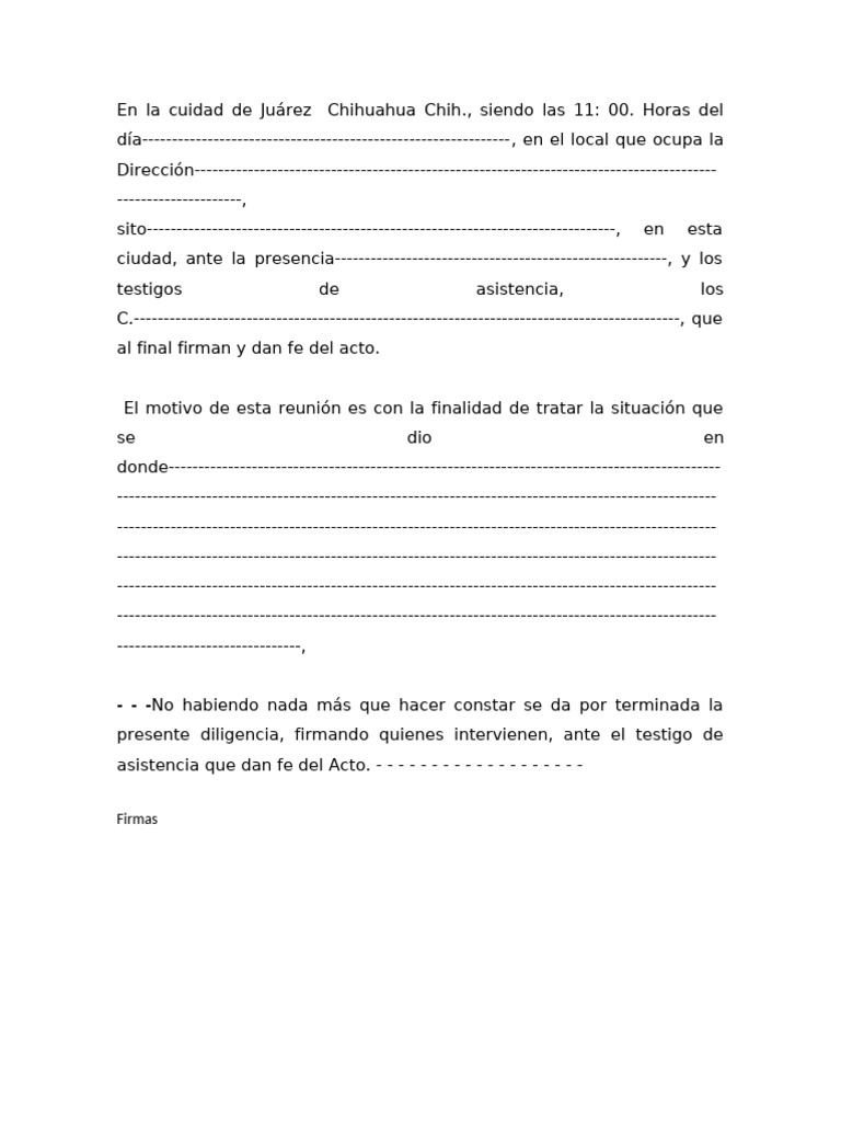 Acta Circunstanciada de Hechos. | PDF Acta Circunstanciada de Hechos. | PDF