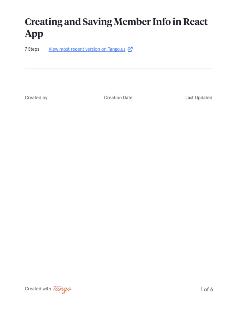 Creating and Saving Member Info in React App | PDF