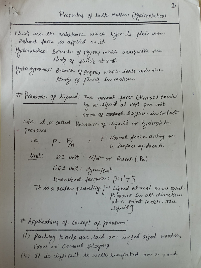XI_BULK PROPERTIES_TILL BERNOULLI'S | PDF