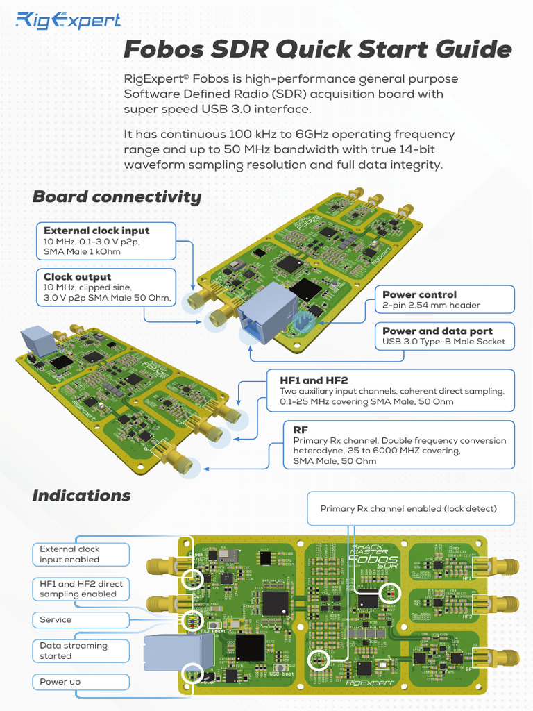 Fobos SDR Quick Start Guide | PDF | Usb | Installation (Computer Programs)