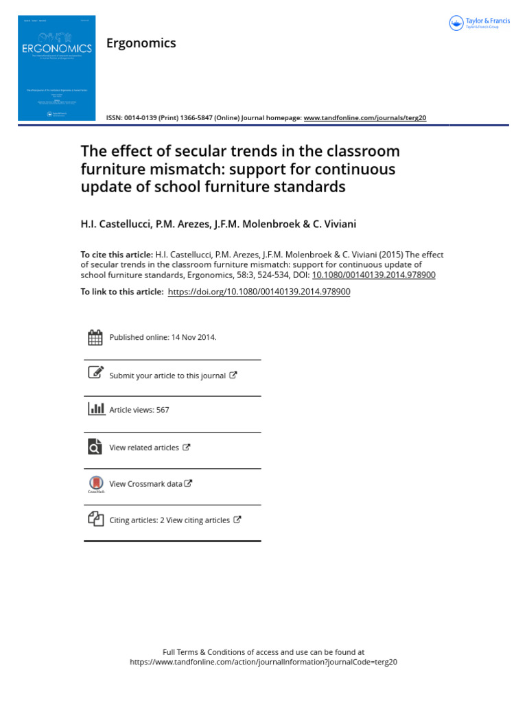 The Effect of Secular Trends in The Classroom Furniture Mismatch Support For Continuous Update ...