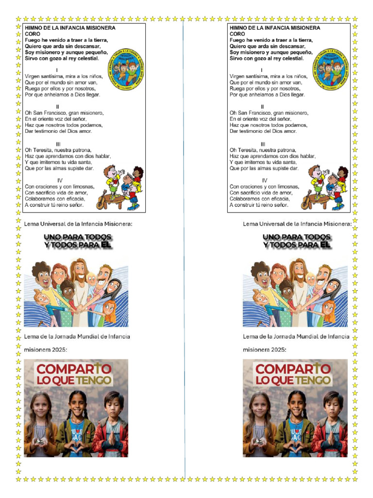 Himno y Lema de La Infancia Misionera 2025 | PDF