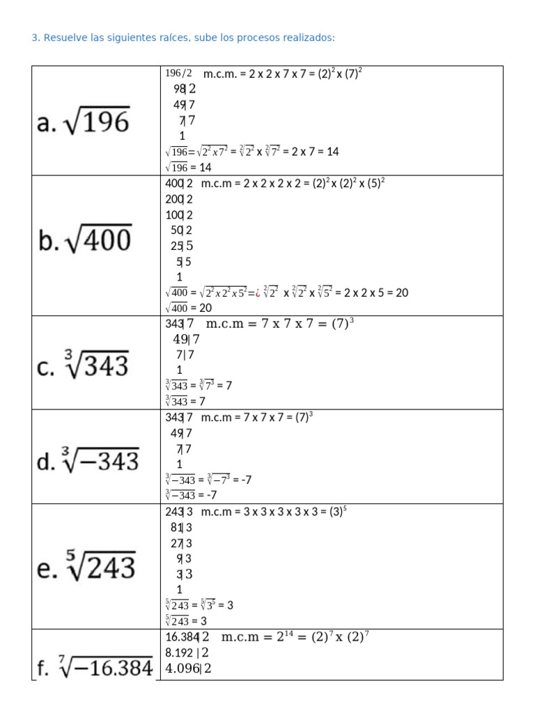 Semana 5 RADICACION DE NUMEROS ENTEROS - SEPTIMO - M1 - S5-ws2 | PDF