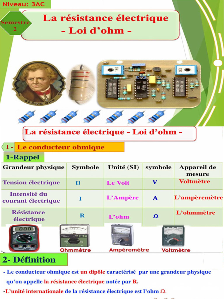cours la loi d'ohm 2023 | PDF