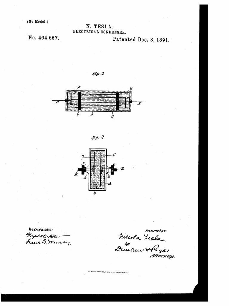 US464667 - Electrical Condenser | PDF | Capacitor | Insulator (Electricity)