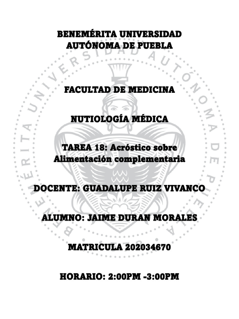 Tarea 18. Acróstico | PDF | Amamantamiento | Nutrición