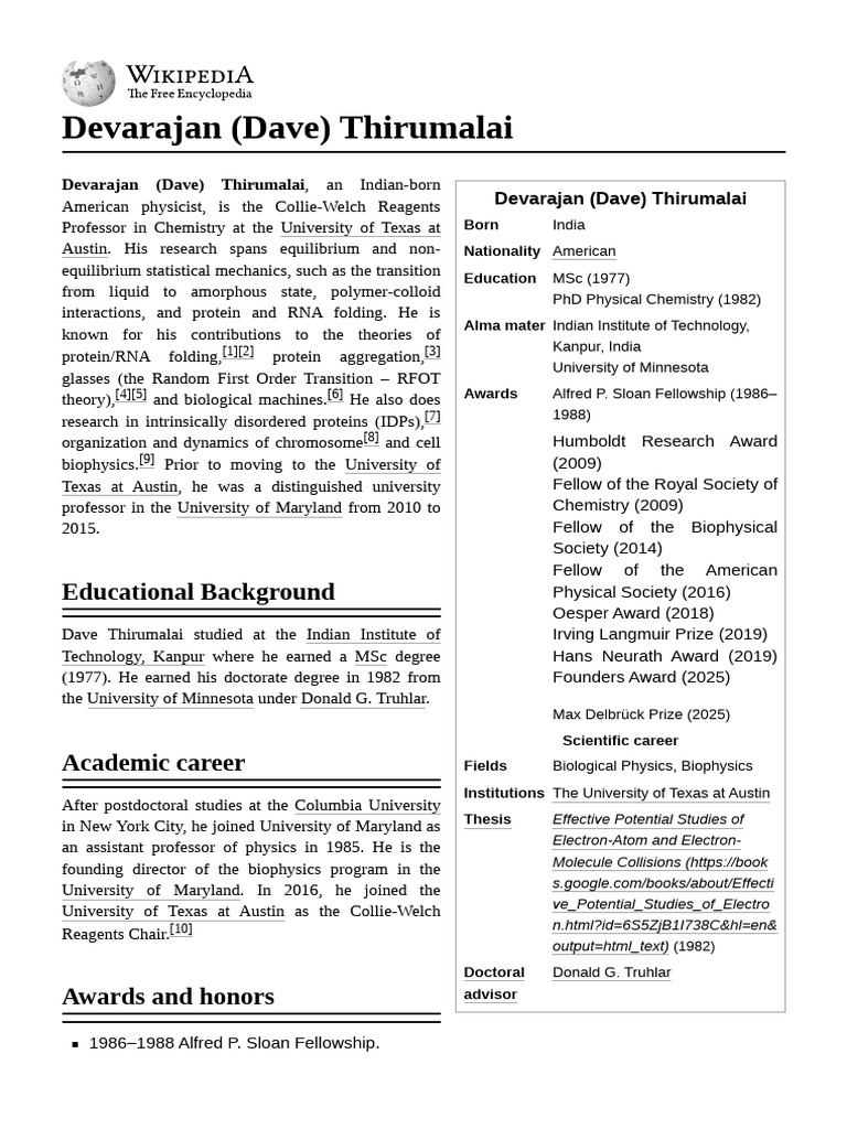 Devarajan_(Dave)_Thirumalai | PDF