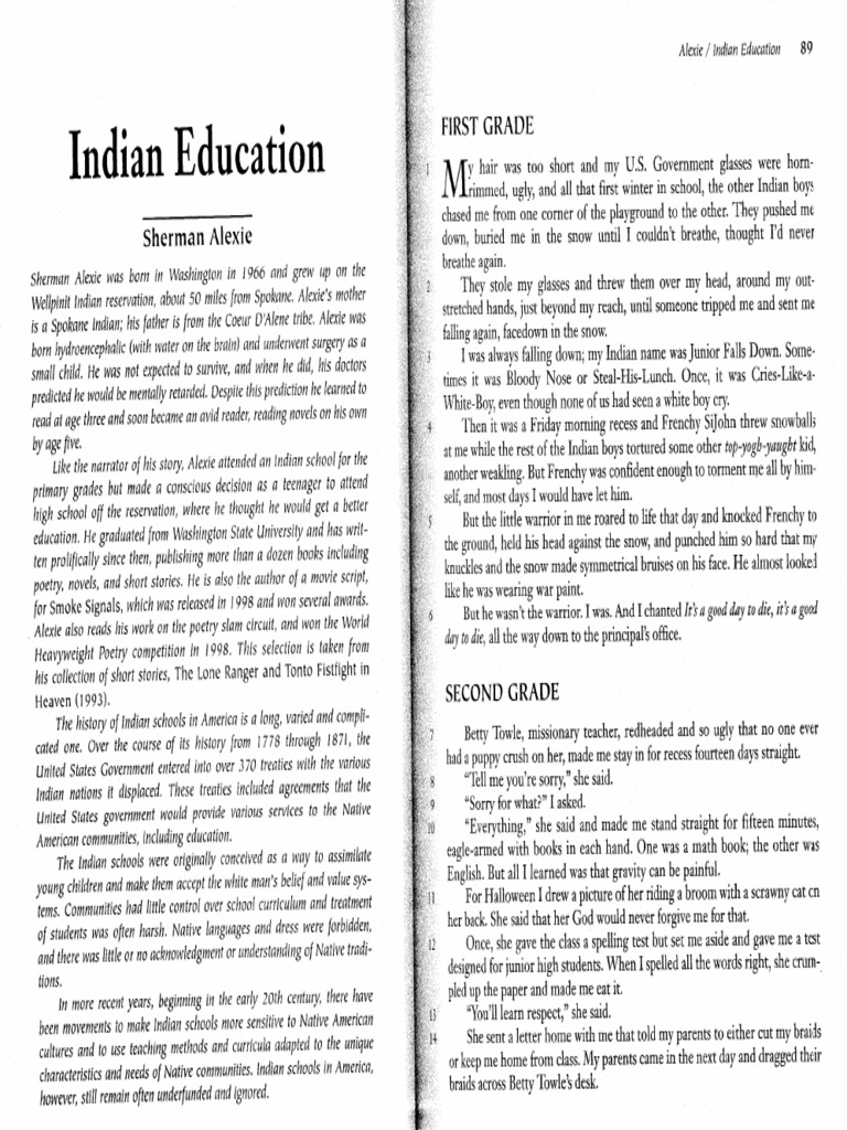 Alexie IndianEducation | PDF