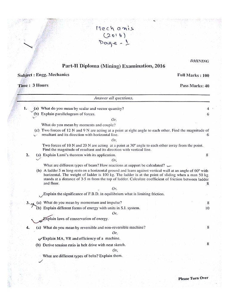 2nd Year Question Paper | PDF