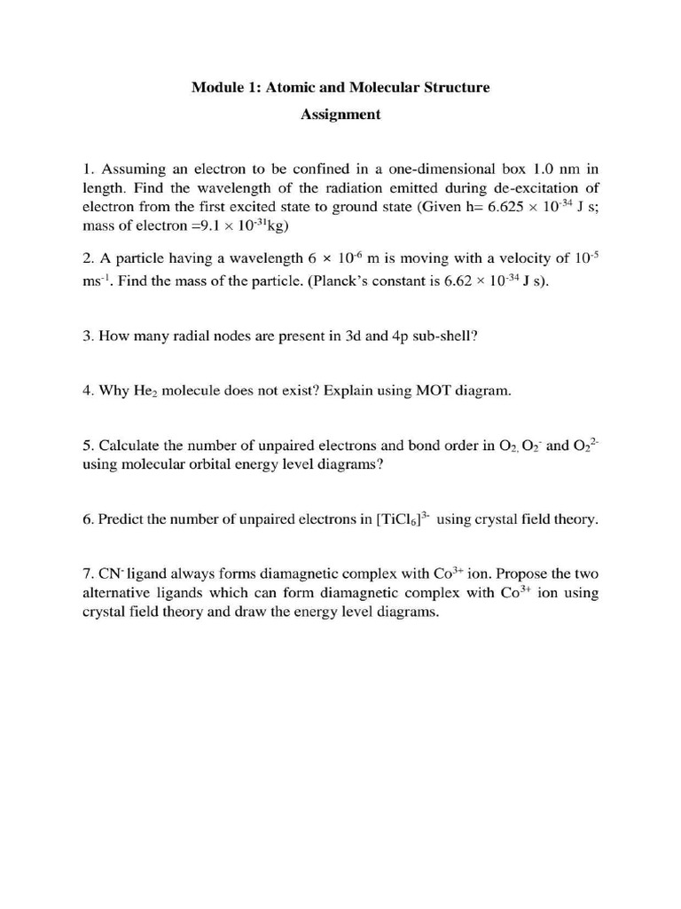 Atomic ND Molecular Structure | PDF