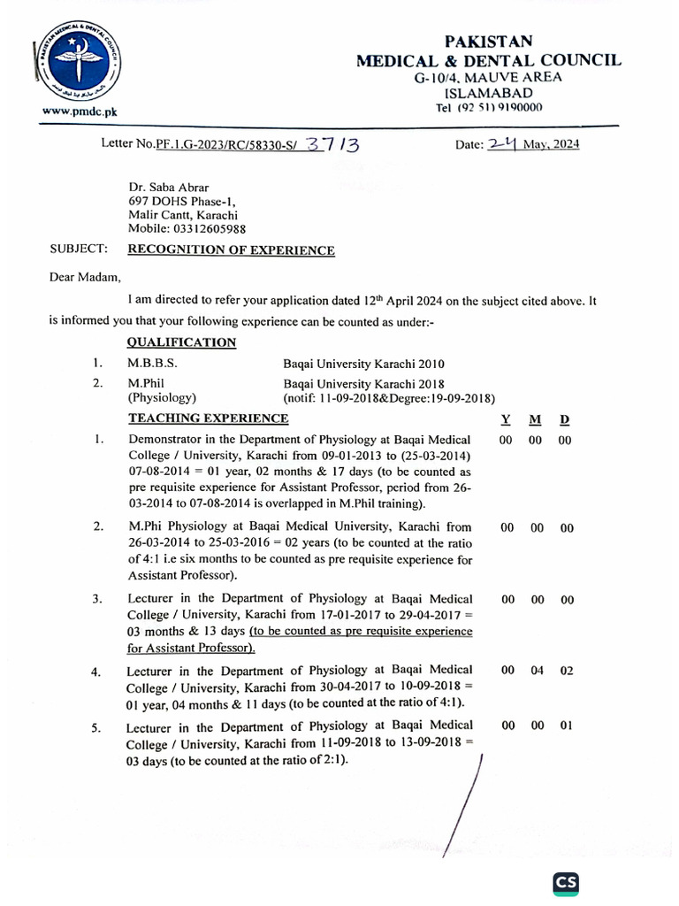 NEW-PMDC Eligibility For Associate Professor-2024 | PDF