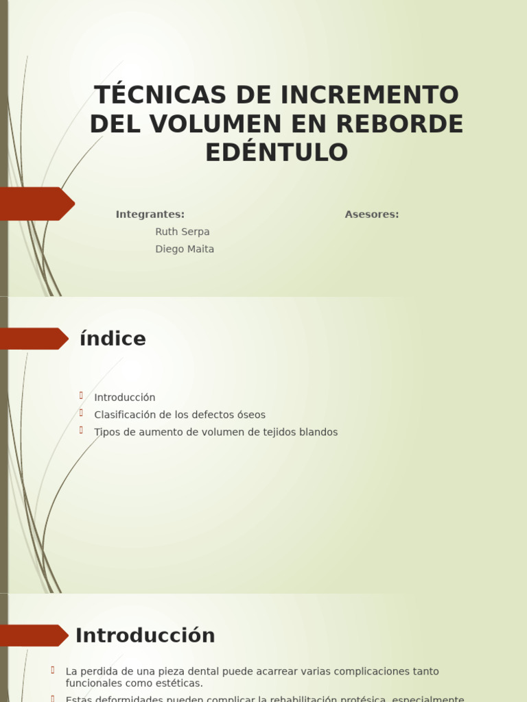 Técnicas de Incremento Del Volumen en Reborde Edéntulo | PDF | Especialidades Medicas
