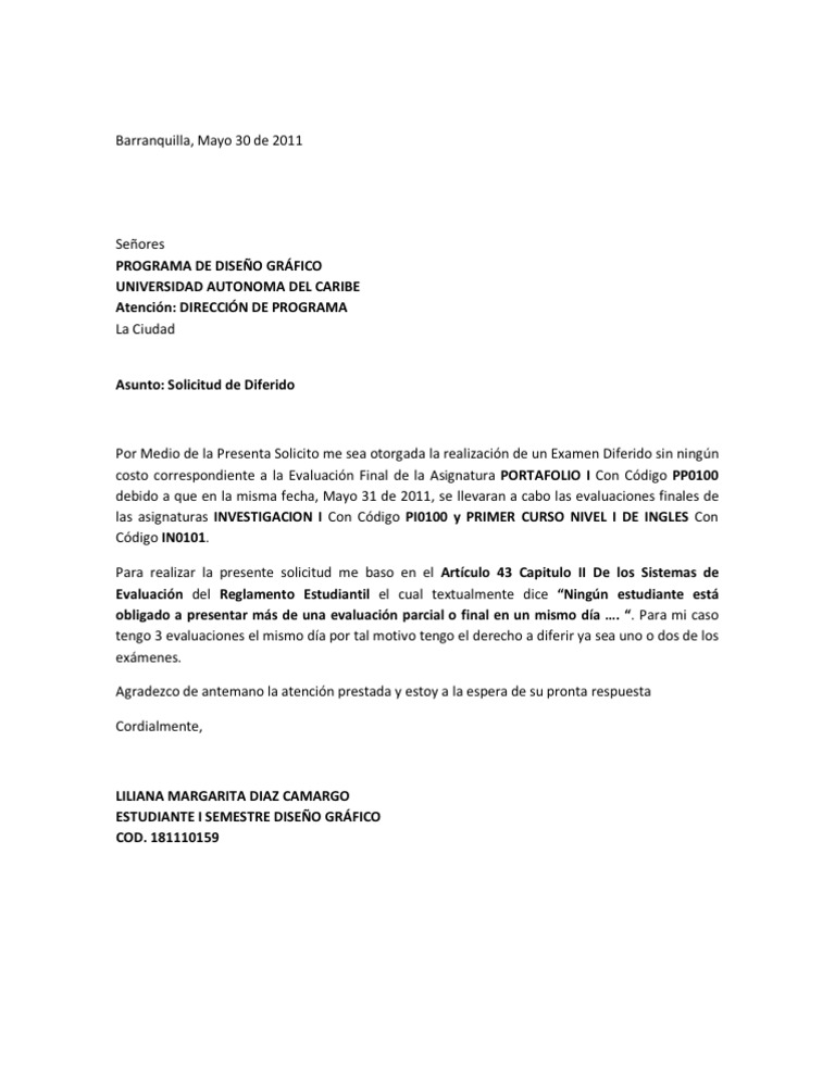 Carta Diferido Final Port A Folio 2011-01 | PDF