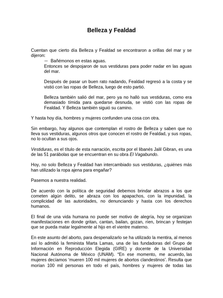 Belleza y Fealdad | PDF | Belleza | Tolerancia