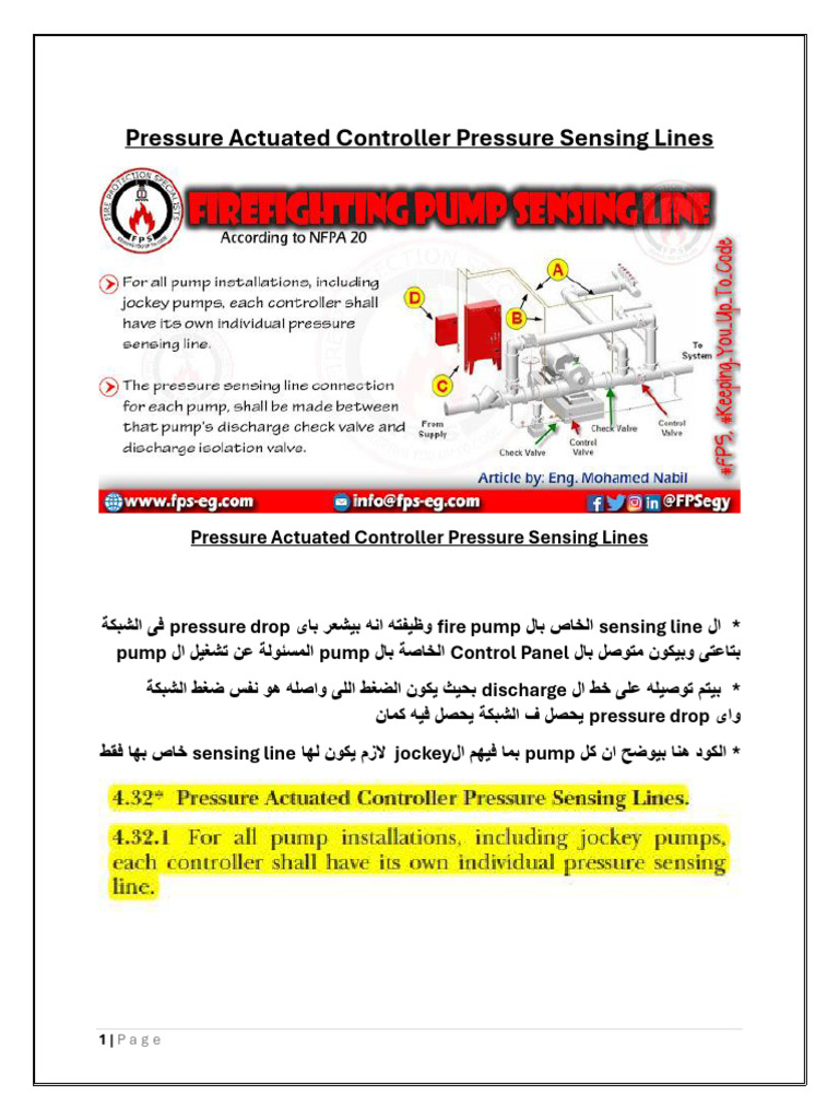 Fire Pumps Pressure Sensing Lines | PDF