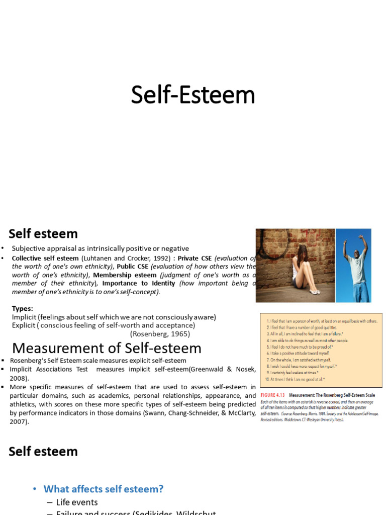Self-Esteem | PDF | Self Esteem | Self Awareness