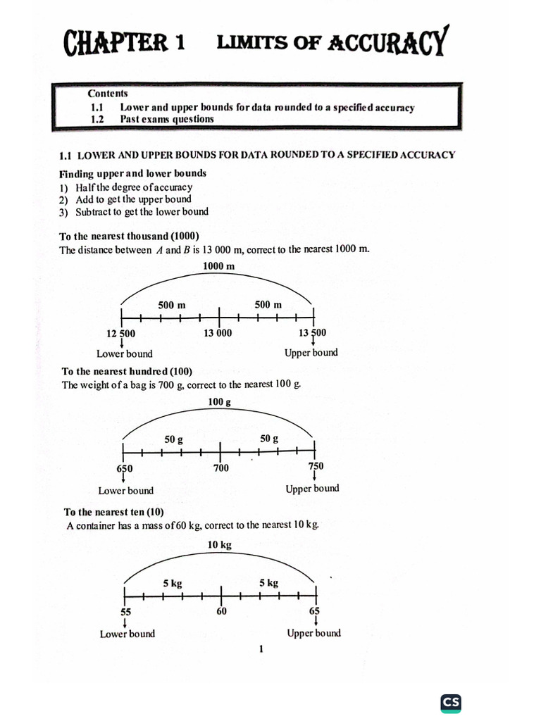 limits of accuracy - Grade 10 maths | PDF