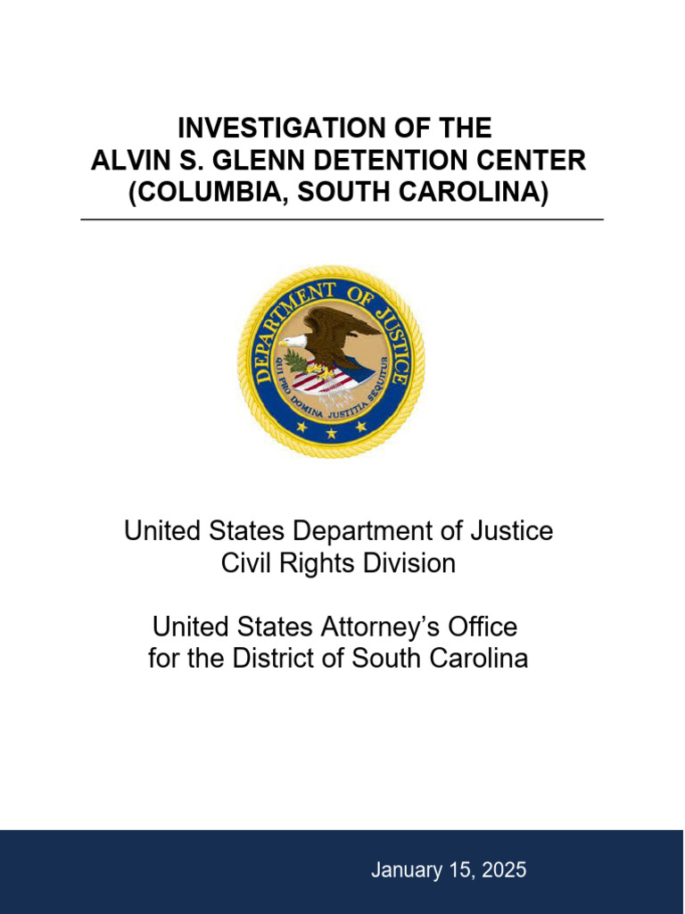 Findings Report - Investigation of The Alvin S Glenn Detention Center ...