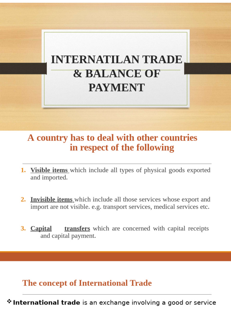 Types of Balance of Trade Explained | PDF | Balance Of Payments ...