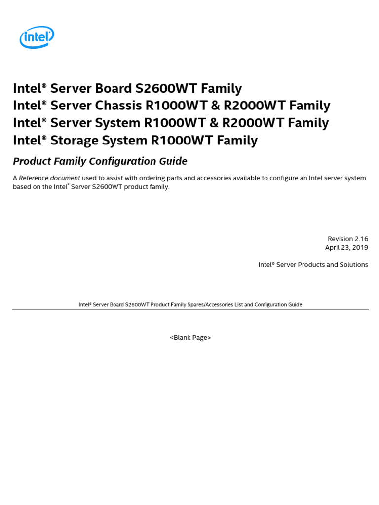 S2600WT Config Guide | PDF | Solid State Drive | Server (Computing)