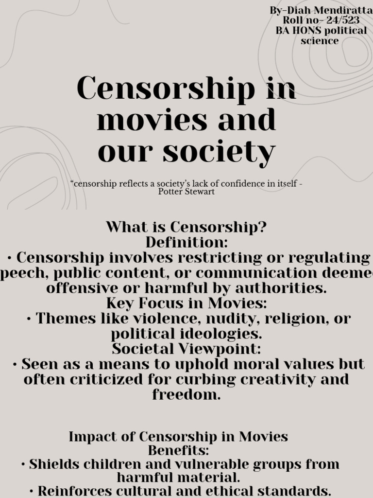 Censorship in Movies and Our Society PDF | PDF | Censorship | Freedom ...