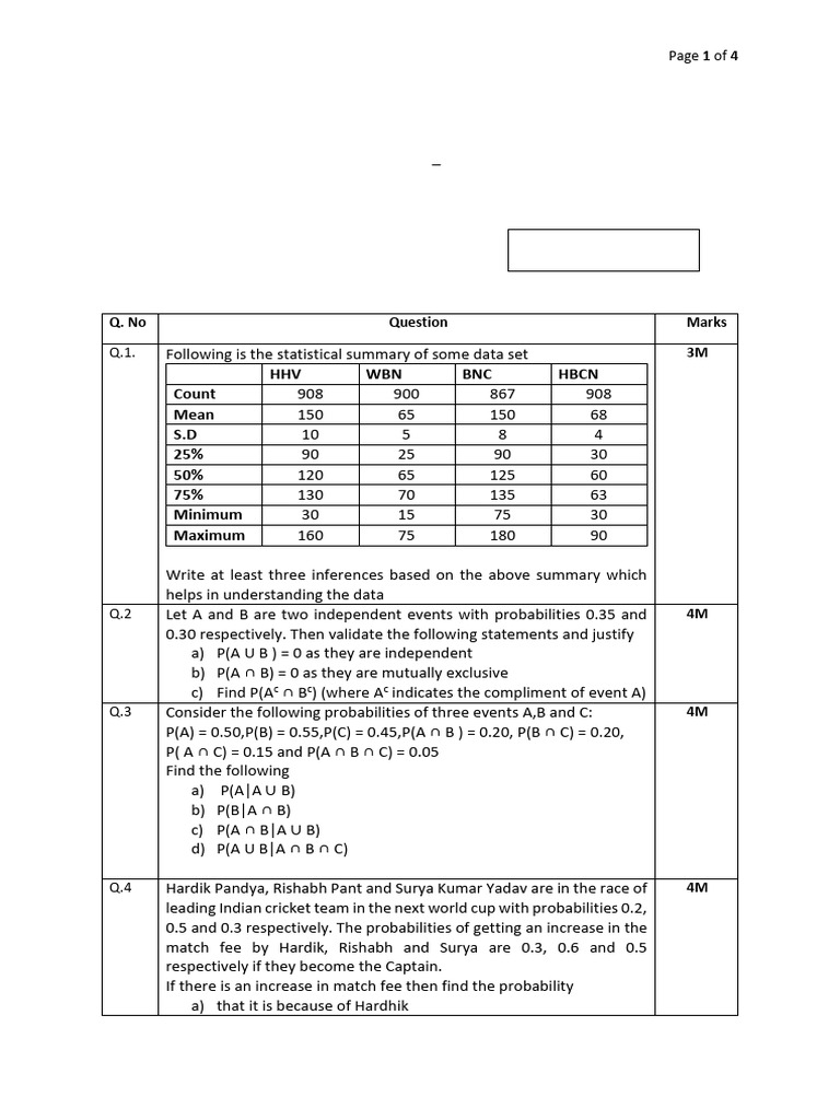 S2 - 23 (AIML) - ISM - EC2R - July 2024 | PDF | Statistics | Statistical Analysis