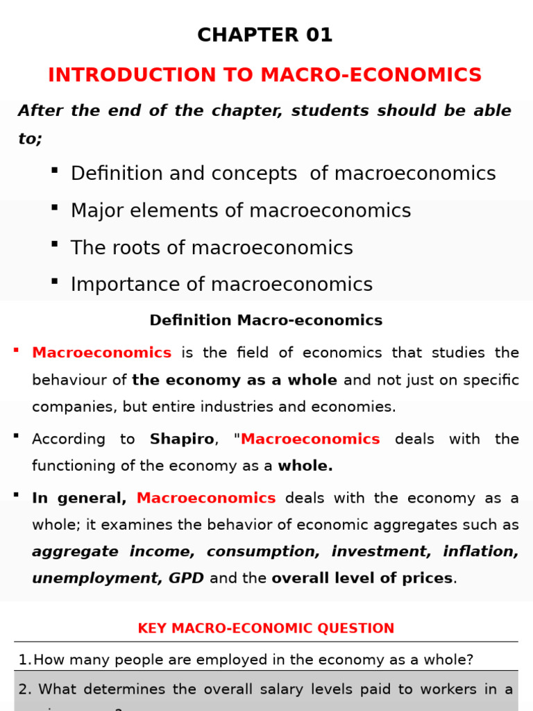 CH 01- INTRODUCTION TO MACRO-ECONOMICS - Copy | PDF | Macroeconomics | Monetary Policy