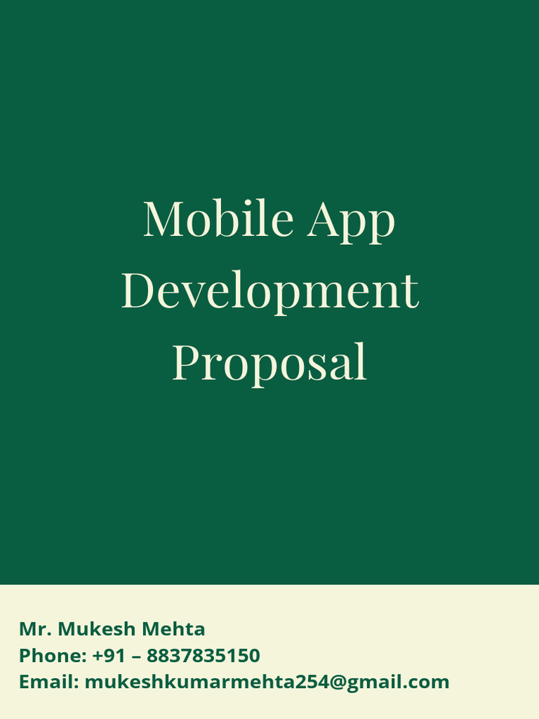 Mobile App Development Proposal | PDF | Mobile App | Information Technology