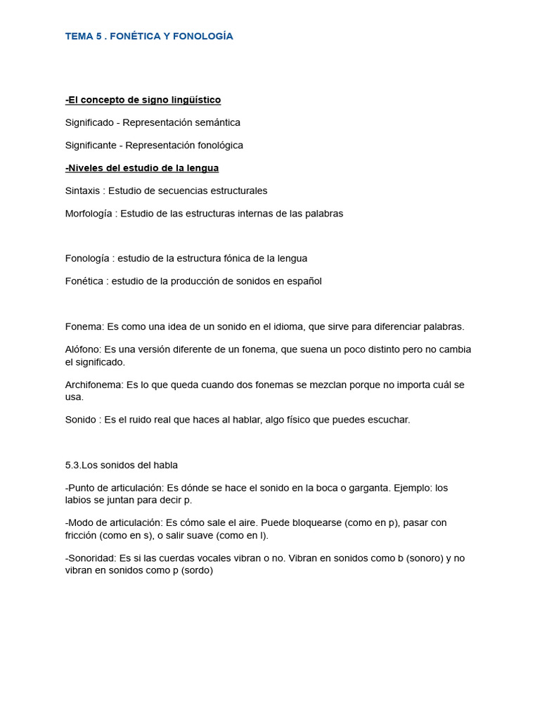 Fonética y Fonología del Español | PDF | Vocal | Fonema