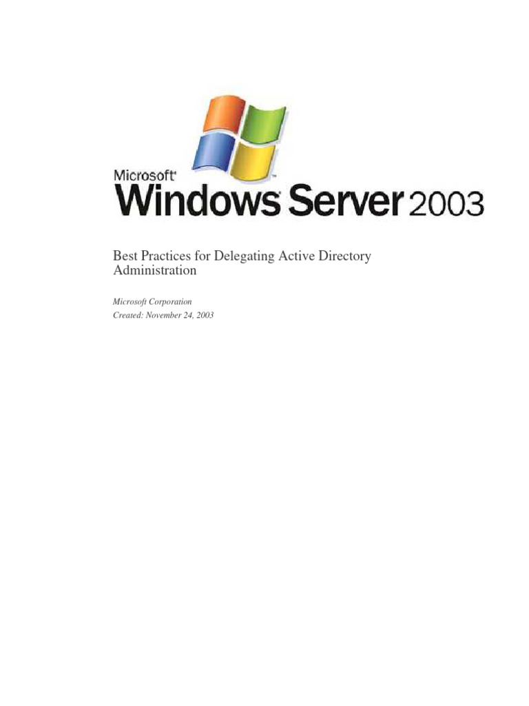 Active Directory Delegation Guide | PDF | Active Directory | User (Computing)